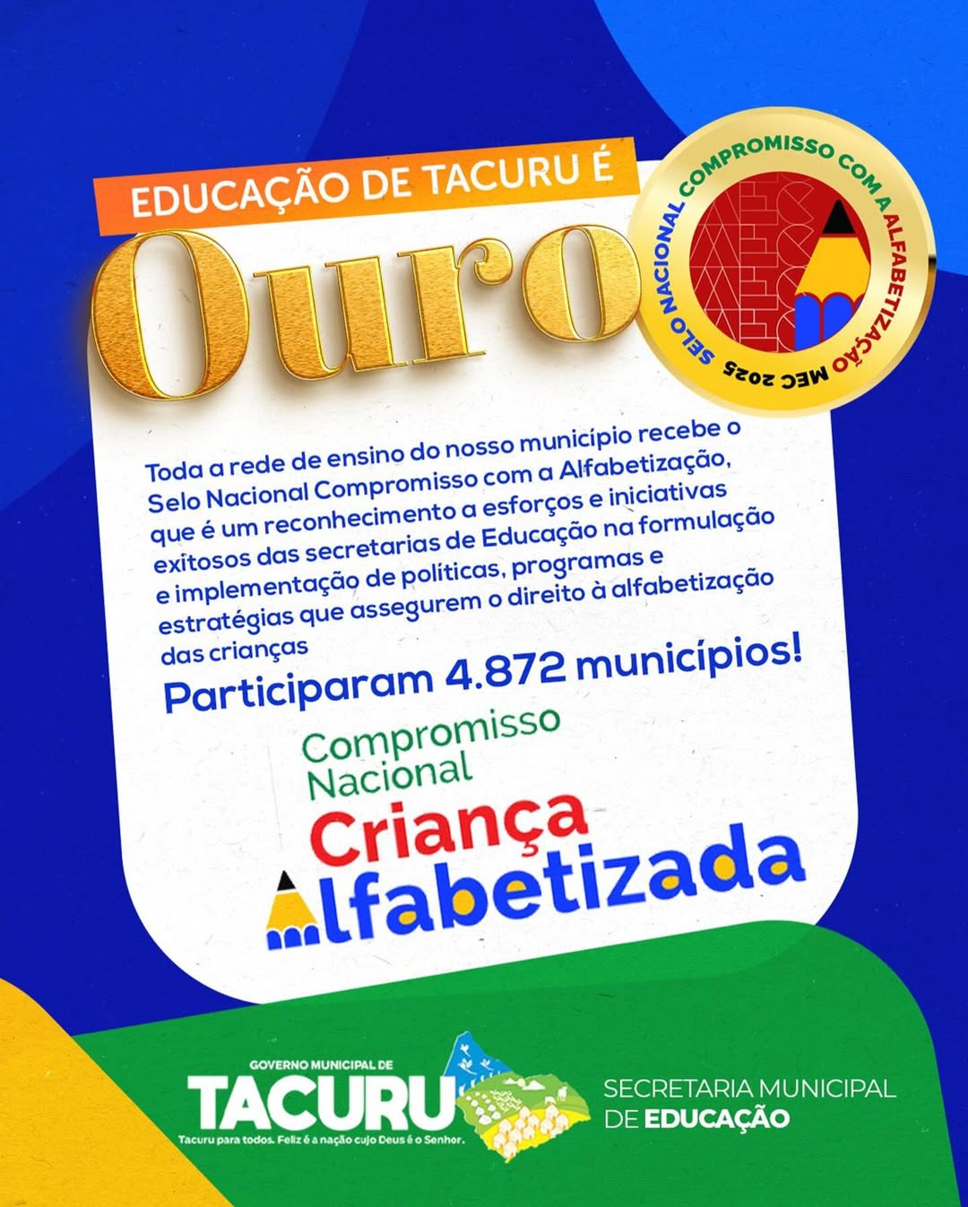 Educação de Tacuru conquista Selo Ouro em reconhecimento nacional do ...